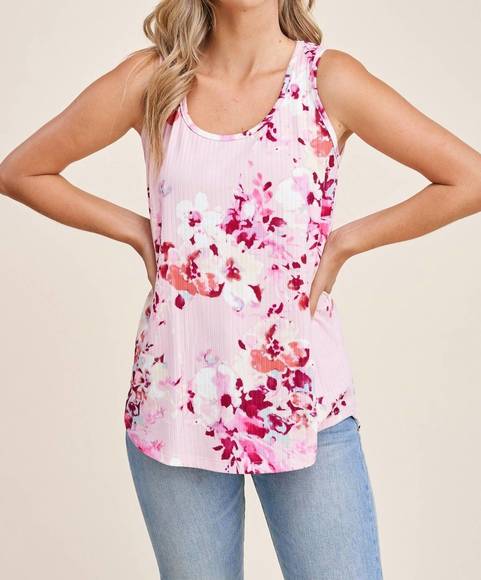Staccato | Tops | New Staccato Olivia Ribbed Sleeveless Top In Floral ...